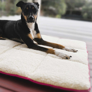 Premium Wool Dog & Cat Mat Portable Bed - Machine Washable Water ...